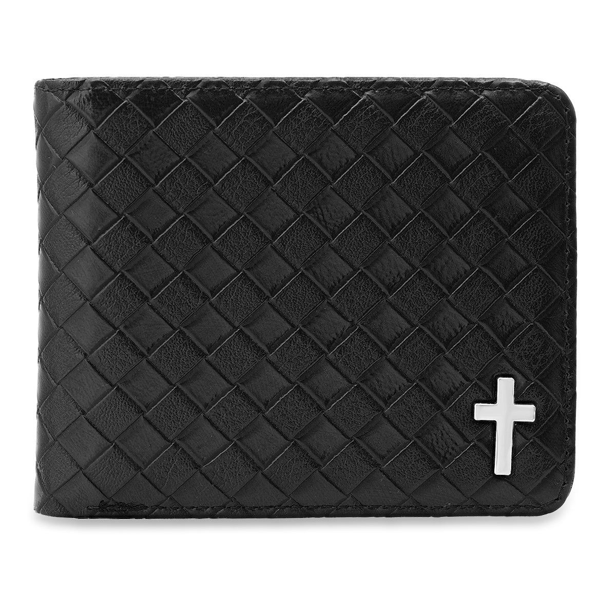 STEELTIME Braided Vegan Leather Cross Wallet B148-004-BLACK - Karmaloop