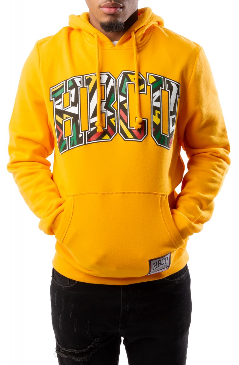 MITCHELL & NESS HBCU Pattern Pullover Hoodie BMPHMO21205-HBCGOLD - Karmaloop