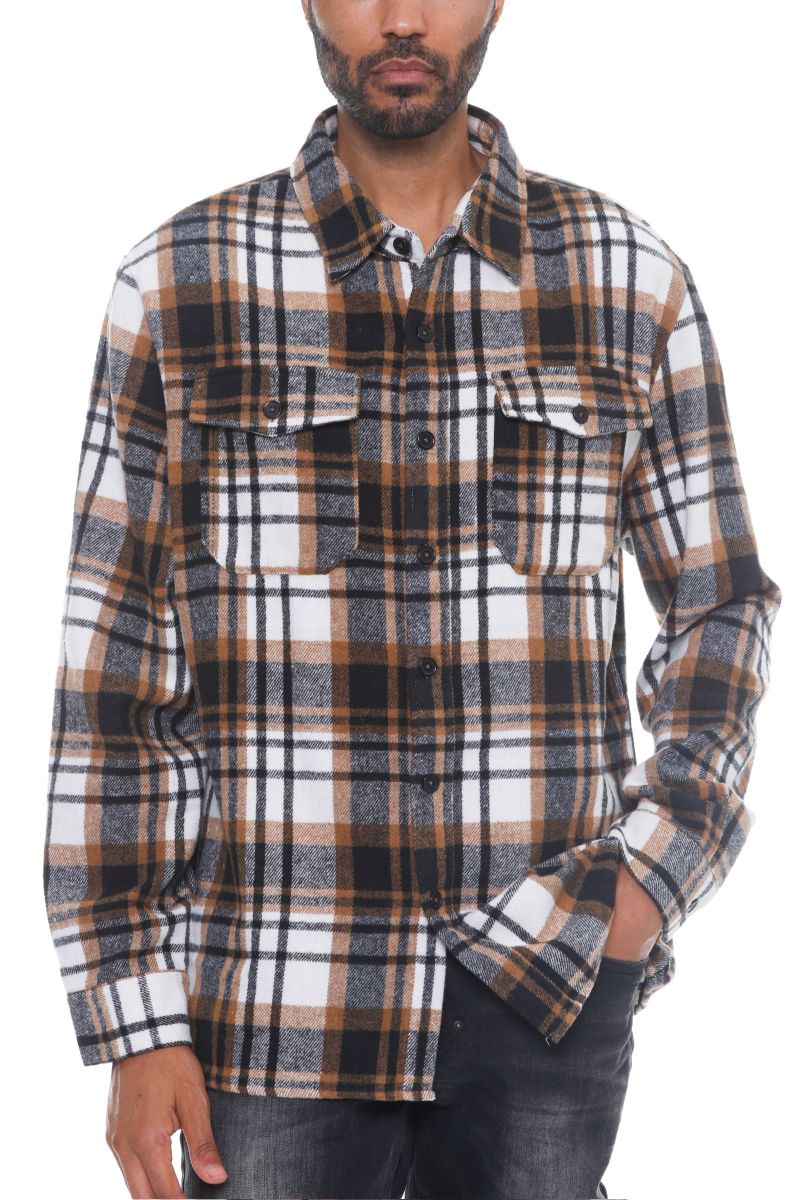 WEIV Rhide Soft Flannel Shacket FL506-KHAKI - Karmaloop