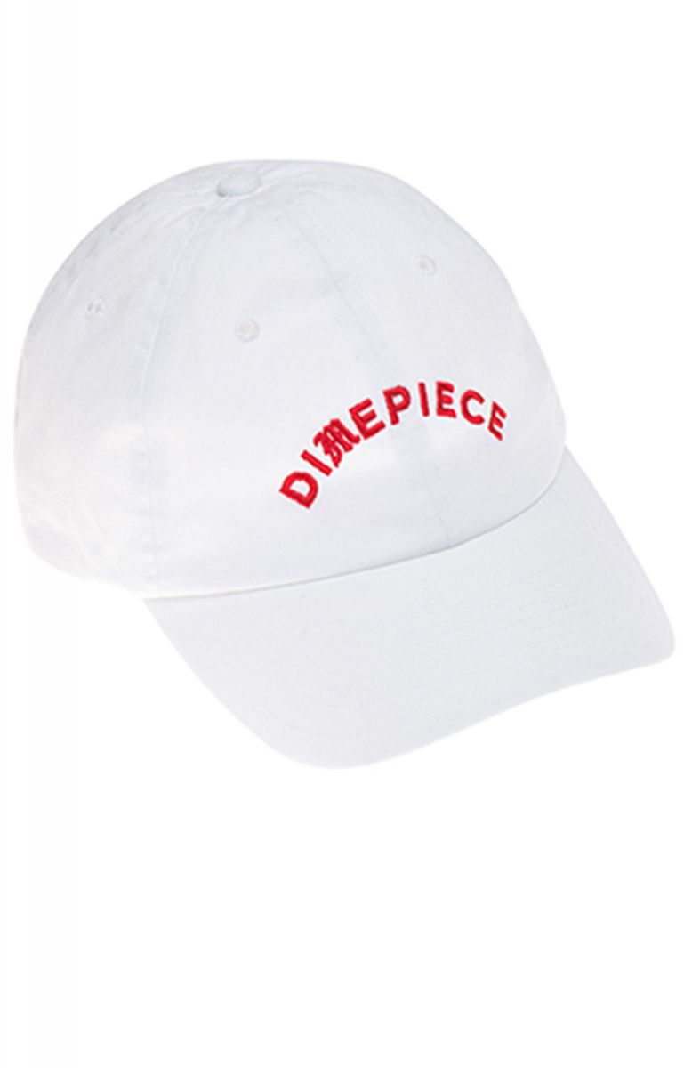 DIMEPIECE LA The Dimepiece Logo Dad Hat in White E16HC04-WHT - PLNDR