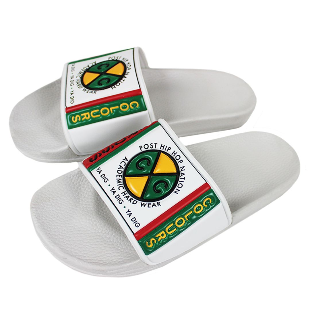 CROSS COLOURS Label Logo Slides - White C314LBS-WHT-WHITE - Karmaloop