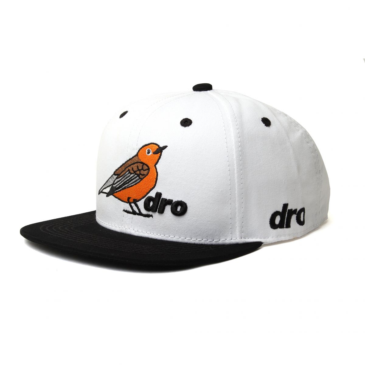 DRO Orange Bird White Snapback SB-BIRD-BLACKWHITE - Karmaloop