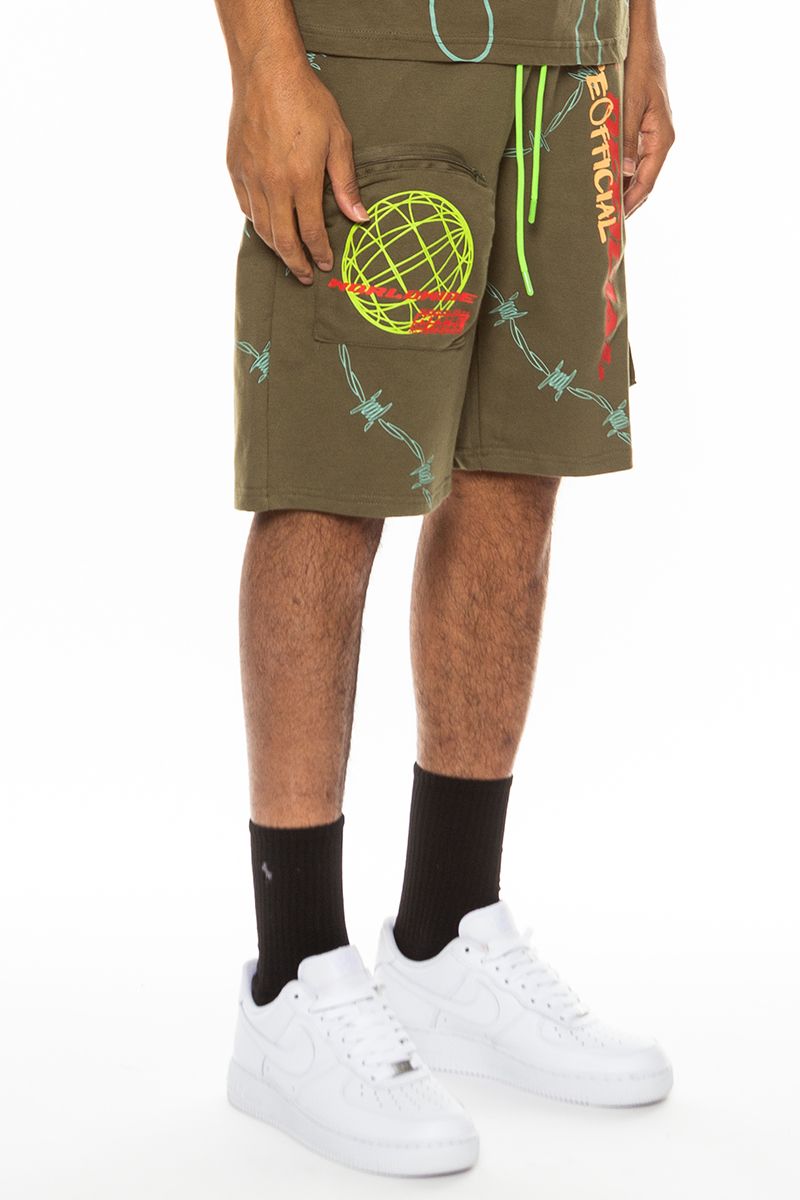 WEIV Hype Official Print Shorts SP8800-OLIVE - Karmaloop