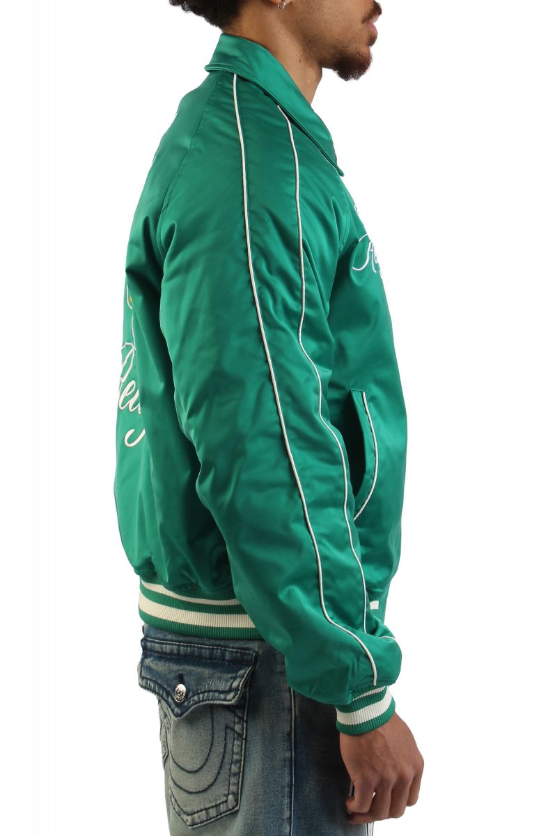 TRUE RELIGION Logo Crest Satin Retro Bomber Jacket 110175-3087 - Karmaloop