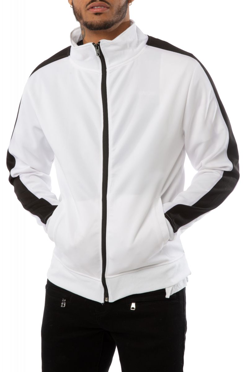 BLEECKER AND MERCER Bleecker Track Jacket F805-WHBK - PLNDR