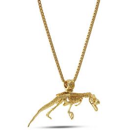 14K Gold T-Rex Necklace
