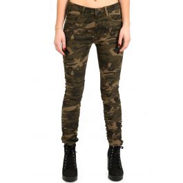 The Low Rise Moto Skinny Pants in Camo