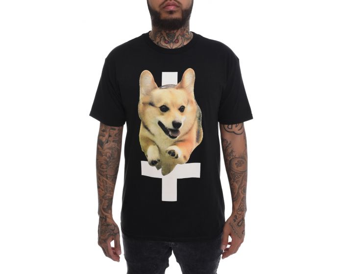 FLYING COFFIN The Hell Hound Corgi Tee in Black CORGI-TEE-BLK - PLNDR