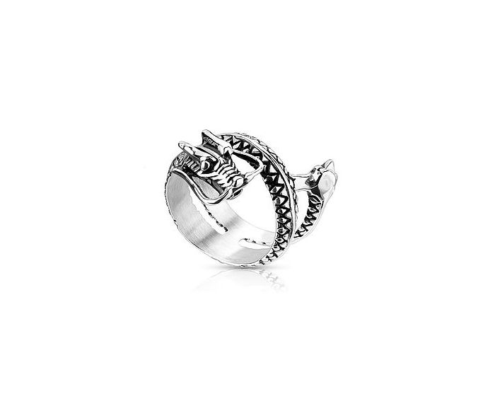 MONSIEUR The Coiled Dragon Ring - Silver R-M7372 - Karmaloop