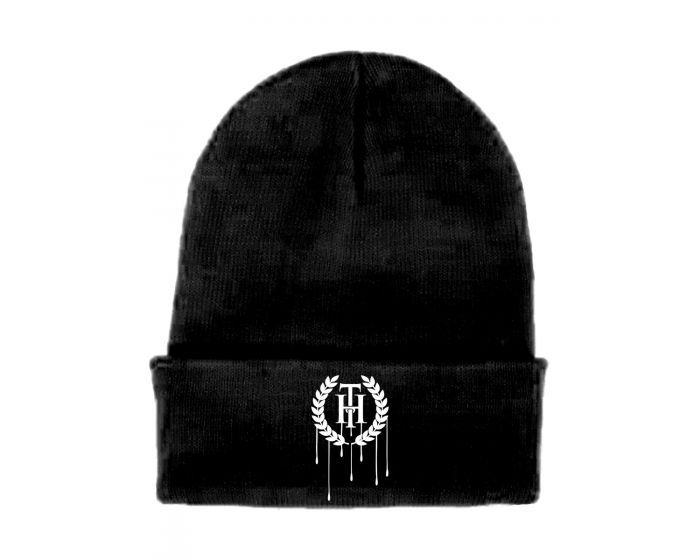 THE HIDEOUT CLOTHING Dripping Beanie HDTCLTHNG-59A7BF-BLACK - Karmaloop
