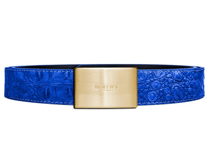 MINT Mint Crocodile Belt MNT-2D795A-COBALT-SQUAREGOLD - Karmaloop