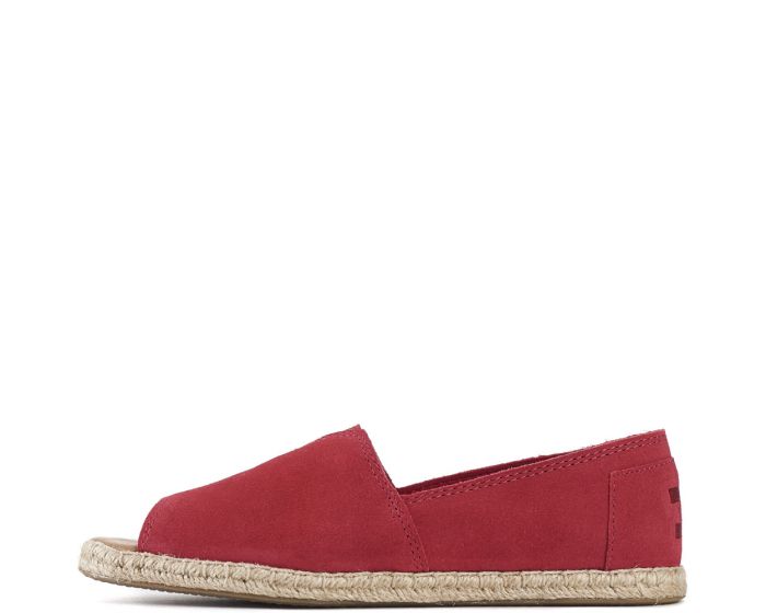 TOMS Toms Raspberry Suede Open Toe Alpargatas Raspberry 10007570 ...