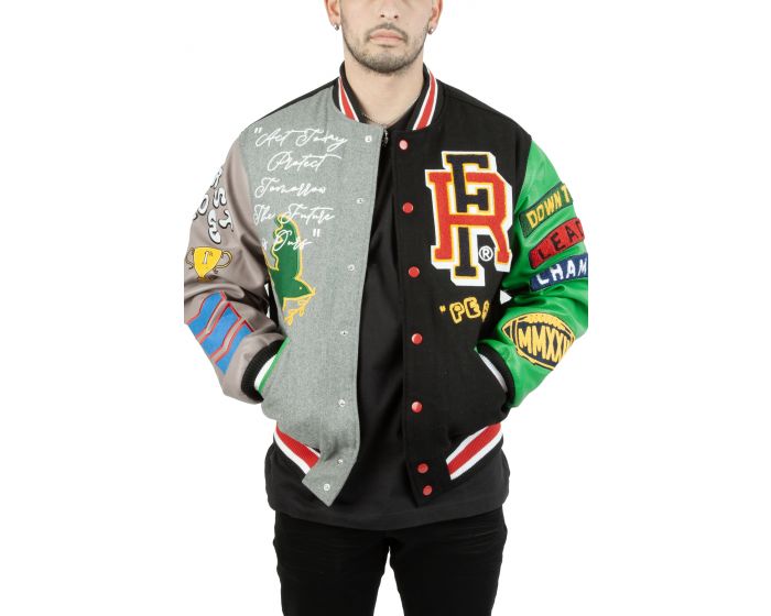 FIRST ROW Multi Colorblock Jacket FRJ0025-BLK-MULTI - Karmaloop