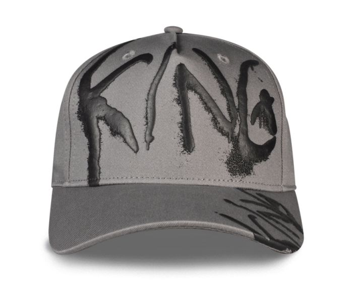 KING APPAREL Deranged Curved Peak Cap - Titanium Grey AW23-DRCG-OS ...