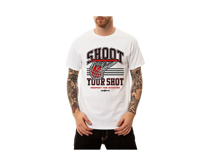 CULTURE The Shoot your Shot T-Shirt in White 137_STWOD_SHOOT_YK_A1301 ...