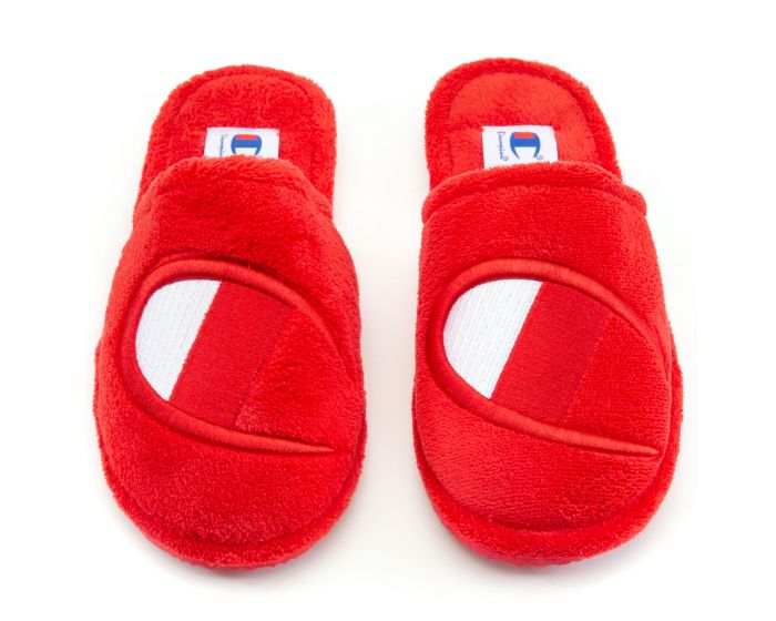 CHAMPION The Sleepover Slippers Scarlet/White CP100838W - Karmaloop