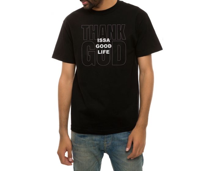 ONE DEGREE The Thank God Tee in Black OD-SV-THANKGOD-TEE-BLK - PLNDR