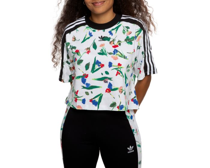 ADIDAS Cropped All Over Print Tee ED4742 - Karmaloop
