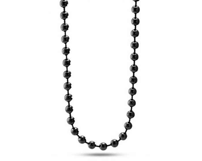 KING ICE The 7mm Black Bead Chain in Black NKX08939-BLK - PLNDR