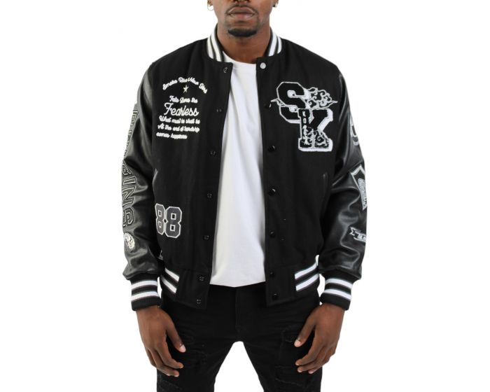 SMOKE RISE Seoul Varsity Jacket WW23699SK-BLK - Karmaloop