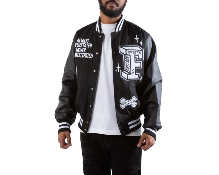 FIRST ROW Bulldog Varsity Jacket FRJ0001-BLK - Karmaloop