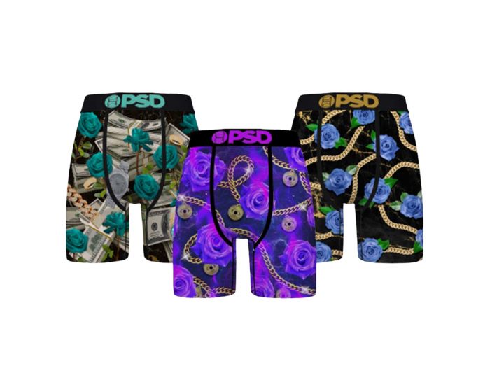 PSD UNDERWEAR Rich Roses 3PK Boxer Briefs 423180058 - Karmaloop