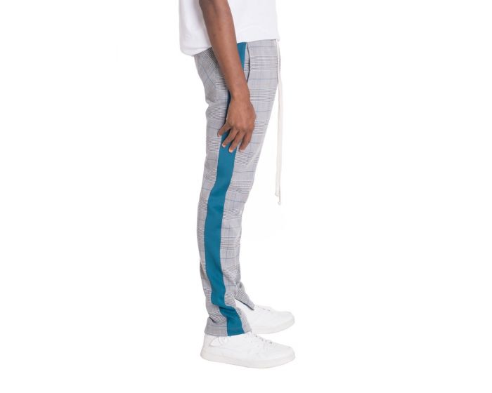 WEIV Checkered Trouser Track Pants PLP0572-TEAL - Karmaloop