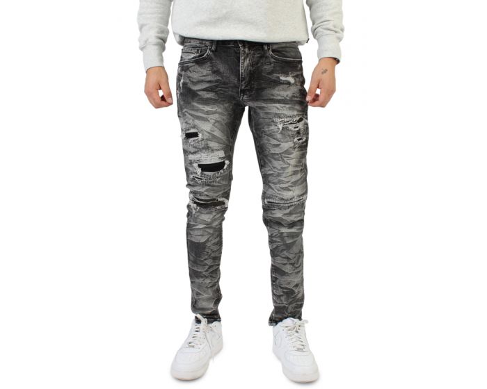 SMOKE RISE Gail Lightning Wash Jeans JP23509SK-GAIL-BLK - Karmaloop