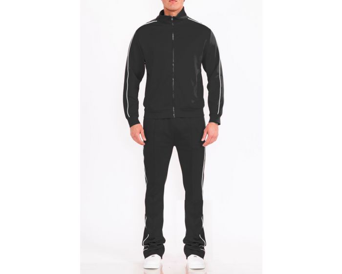 WEIV Stacked Flare Track Suit SET130-BLACK - Karmaloop