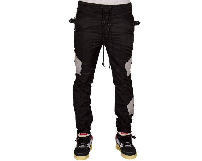 HIDEOUT Frosty Nylon Track Cargo Windbreaker Pants HDTCLTHNG-15D298-BLACK - Karmaloop