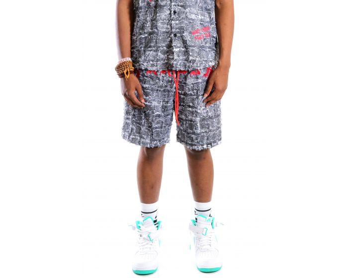 KLEEP YETI Men's ripped & repaired short pants KSP-6340-YETI - Karmaloop