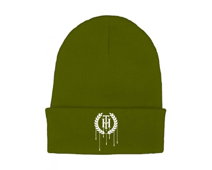THE HIDEOUT CLOTHING Dripping Beanie HDTCLTHNG-59A7BF-OLIVEGREEN ...