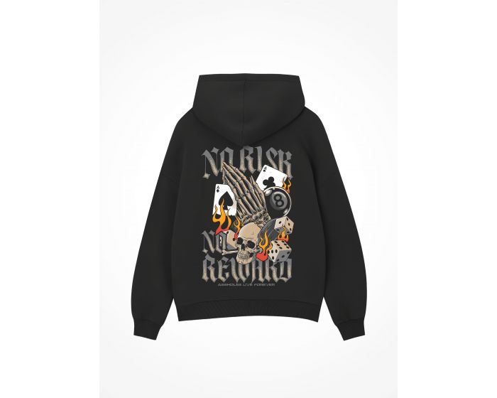 ASSHOLES LIVE FOREVER No Risk No Reward - Black Hoodie APPAREL-DTG ...