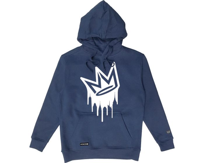 NY STATE OF MIND Dripping Logo Hoodie NYSM-H-DL-NVY - Karmaloop