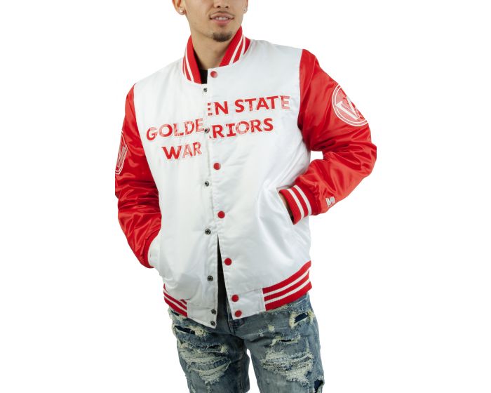 STARTER Golden State Warriors White Red Jacket LS230572-GSW - Karmaloop