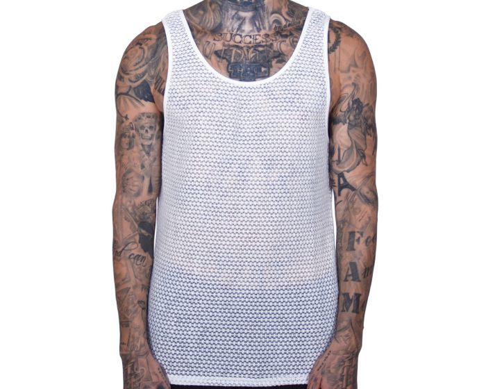 HIDEOUT Lavender Mesh Ganzie String Vest HDTCLTHNG-571184-WHITE - Karmaloop