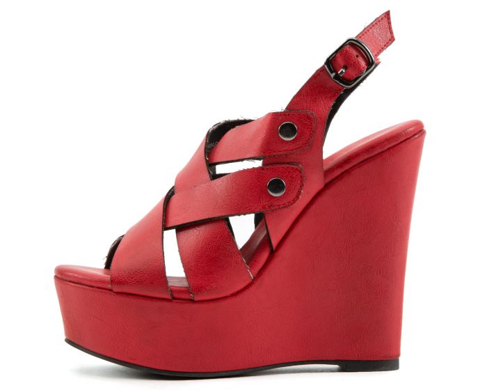 MOJO MOXY Petty Red Wedges PETTY RED - Karmaloop
