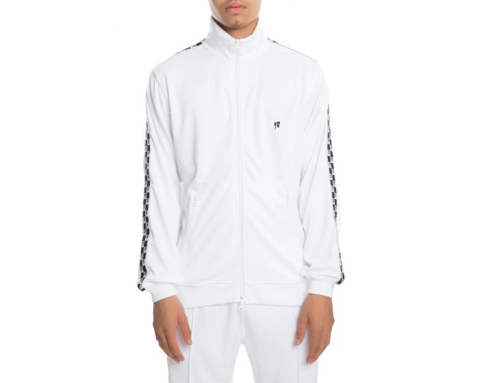 10 DEEP The Checkered Flag Track Jacket in White 173TF0002-WHT - Karmaloop