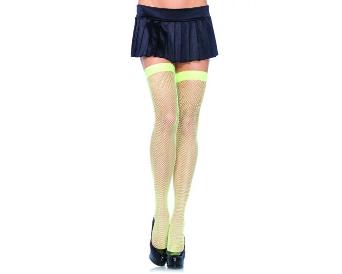 LEG AVENUE Nylon Fishnet Stocking O/S NEON GREEN 9011NEONGREEN-GRNS ...