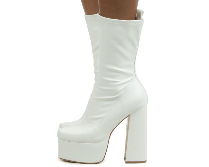 LILIANAS SHOES Simone-5 Platform Bootie SIMONE-5-WHT - Karmaloop