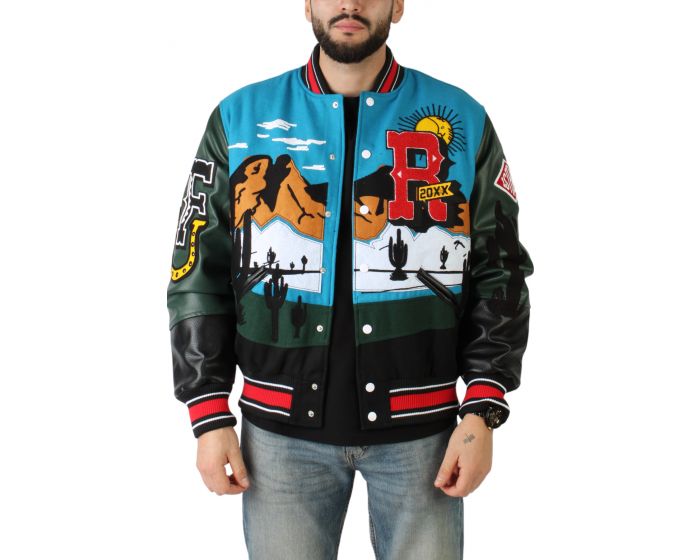 FIRST ROW Grand Tour Varsity Jacket FRJ0058-BLUE - Karmaloop
