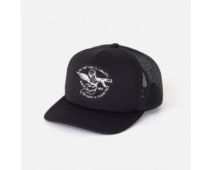 8&9 MFG CO Clout Angel Trucker Hat Black 8A9-B35641-BLACK - Karmaloop