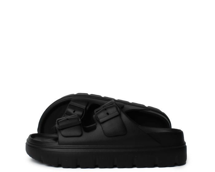 J P ORIGINAL Yuzu-01 Double Buckle Slip On Sandal JPM YUZU-01-BLKEVA ...