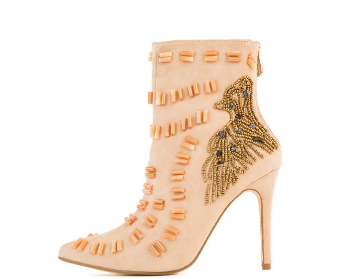 CAPE ROBBIN Women's Beronica-12 High Heel Ankle Boot BERONICA-12/NUDE ...