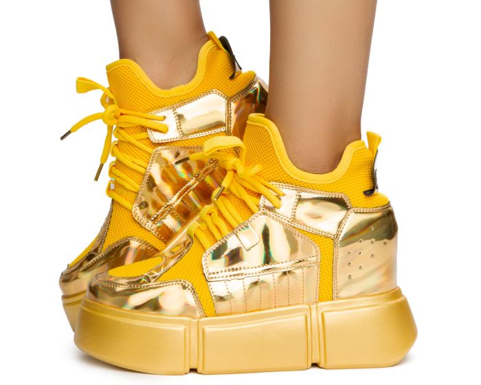 ANTHONY WANG Cranberry-08 Platform Sneakers CRANBERRY-08-GLD - Karmaloop