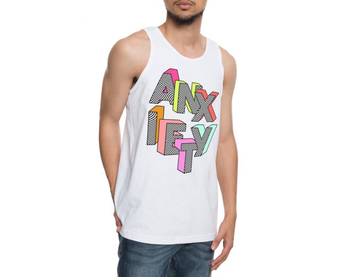 TYLER SPANGLER The Anxiety Tank Top in White SV-ANXIETY-TNK-WHT - PLNDR