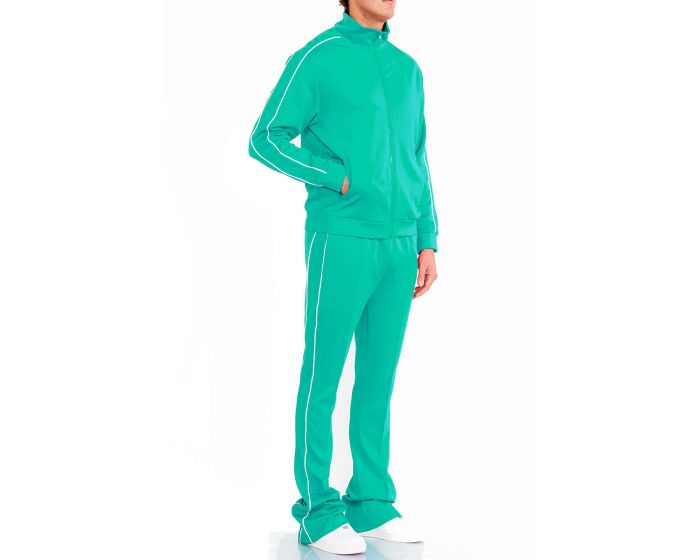 WEIV Stacked Flare Track Suit SET130-TEAL - Karmaloop