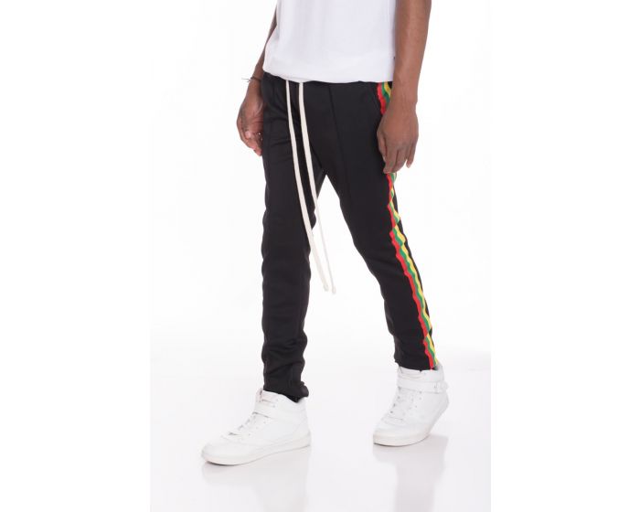 WEIV Black Rasta Tape Track Pants P126Z-3-BK - PLNDR