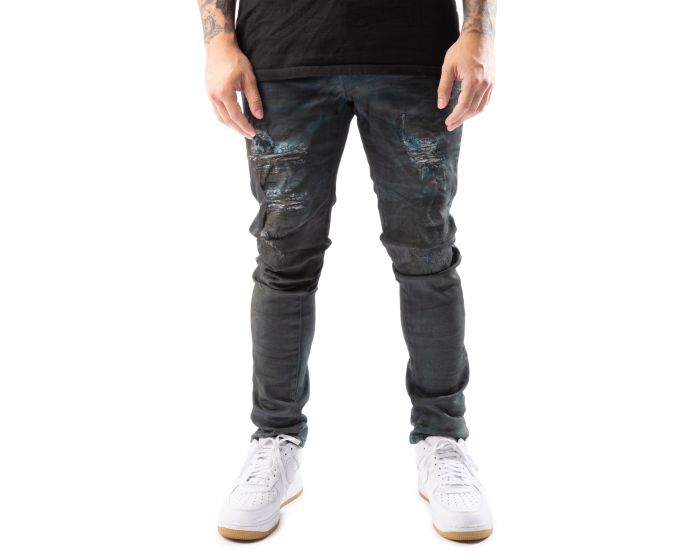 FOREIGN LOCALS Pimento Acid Dyed Jeans FL-1907DKBLUE - Karmaloop