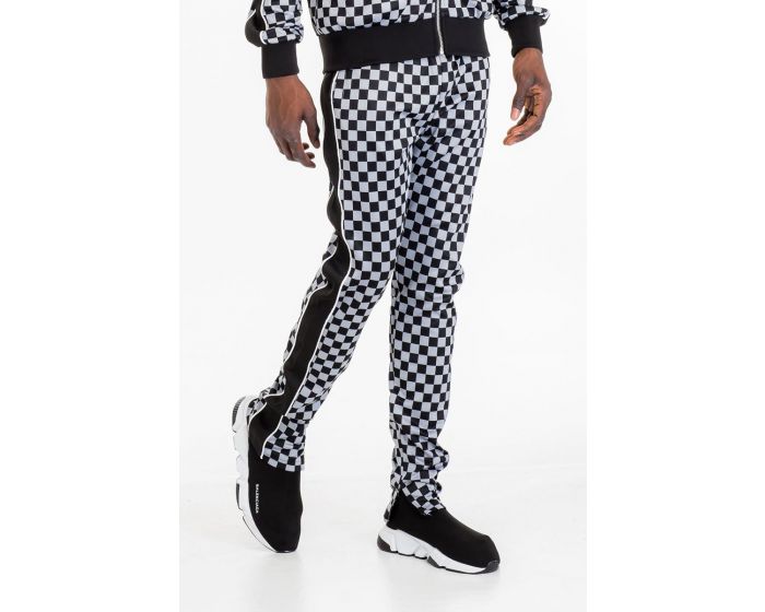 WEIV FULL CHECKERED TRACK PANTS TP0512-GREY - Karmaloop